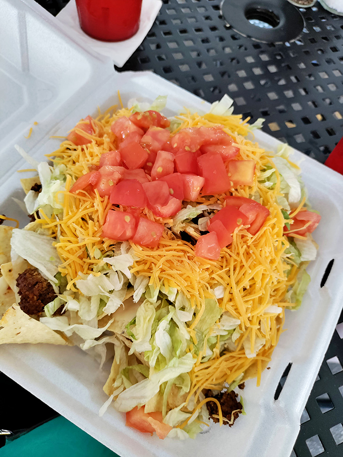 A taco salad that answers the eternal question: "Can I have my vegetables and eat nachos too?" with a resounding "Yes!"