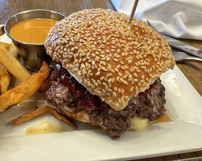 This isn't just a burger &ndash; it's architecture. A sesame-studded masterpiece that makes fast food chains want to hide in shame.
