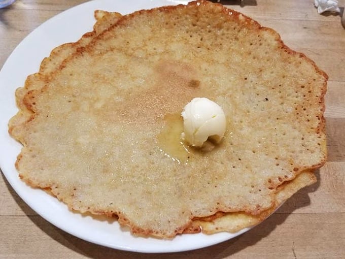 The Texas-sized flapjack that answers the eternal question: "Can pancakes be the size of a dinner plate?" With a resounding yes! 
