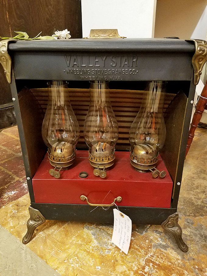 The Valley Star heater with its trio of oil lamps isn't just vintage&mdash;it's a steampunk fantasy that somehow survived to tell its tale.