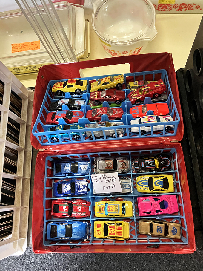 These miniature cars carry outsized memories, each tiny vehicle a passport to childhood afternoons spent making engine noises.