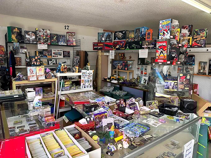 This collector's paradise could be called "Nostalgia Central," where childhood memories are stacked from floor to ceiling.