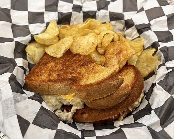 This tuna melt achieves that rare balance&mdash;crispy exterior, creamy interior, and enough substance to make you forget you're eating something from the sea.