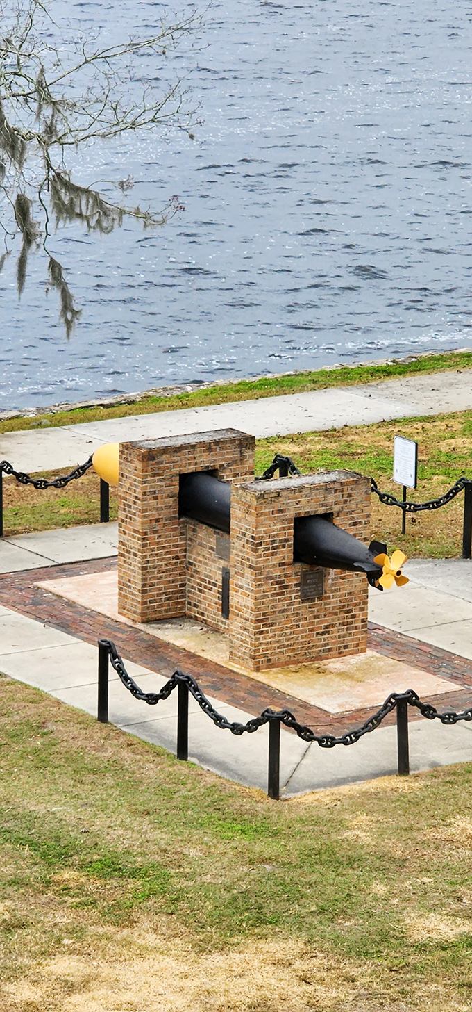 This riverfront memorial pays tribute to the USS Tang, reminding visitors that small towns often make the biggest sacrifices.