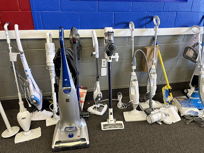 The vacuum lineup looks like a retirement community for cleaning equipment&mdash;each with stories of the dust bunnies they've conquered in previous lives.