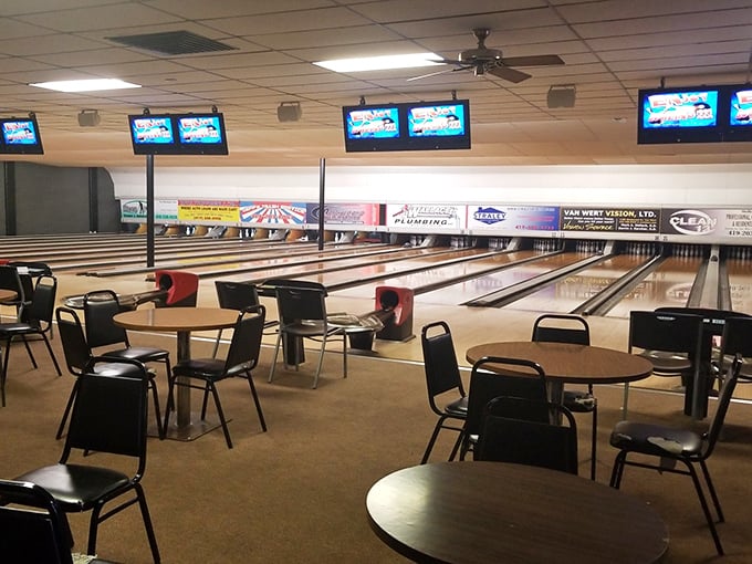 Olympic Lanes offers the timeless pleasure of bowling where the electronic scoring works most days and the nachos are gloriously, unapologetically orange.