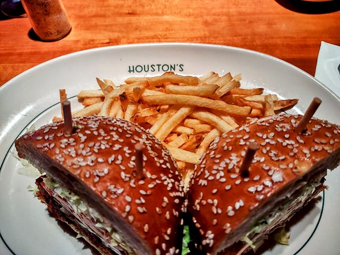 The sandwich that launched a thousand lunch breaks&mdash;sesame-studded perfection with fries that deserve their own fan club.