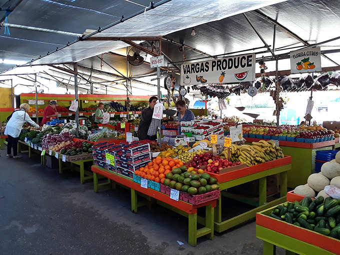 At Vargas Produce, tomatoes stack up like rubies, creating a visual feast that's almost too pretty to eat. Almost.