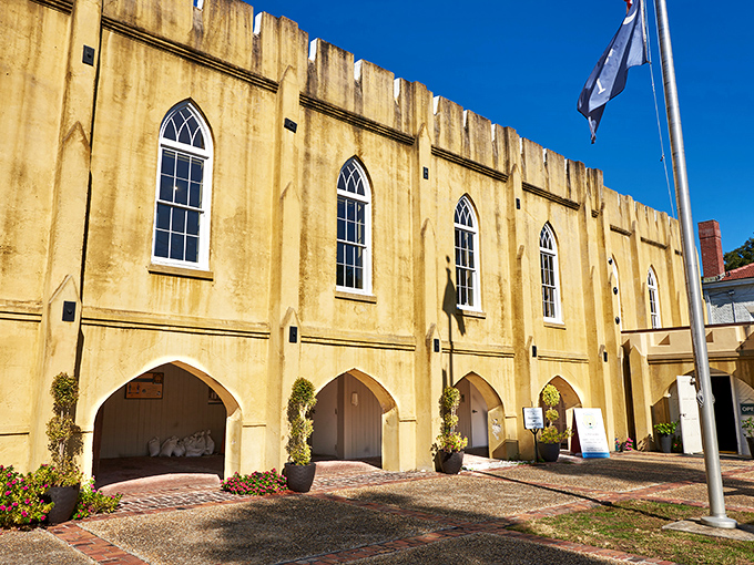 This historic yellow structure with its distinctive arches looks like it could tell stories that would keep you captivated for days.