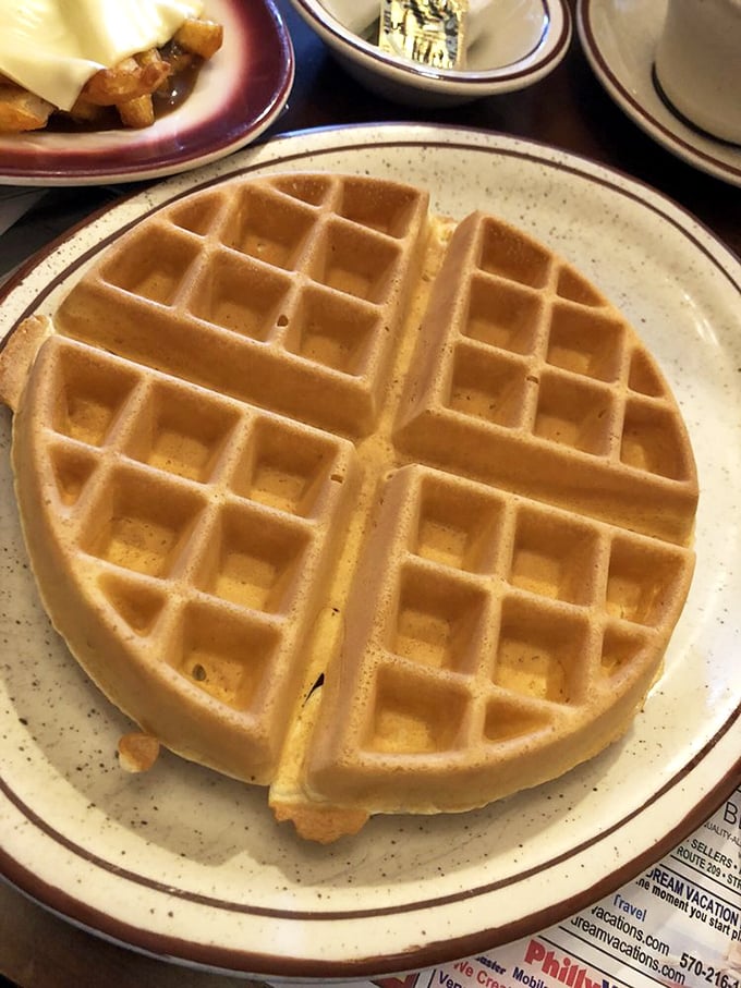 A waffle that understands its purpose in life: to be the perfect canvas for whatever sweet or savory toppings your heart desires.