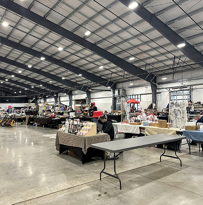 The market's interior stretches toward the horizon, a bazaar of possibilities where one person's castoffs become another's conversation pieces.