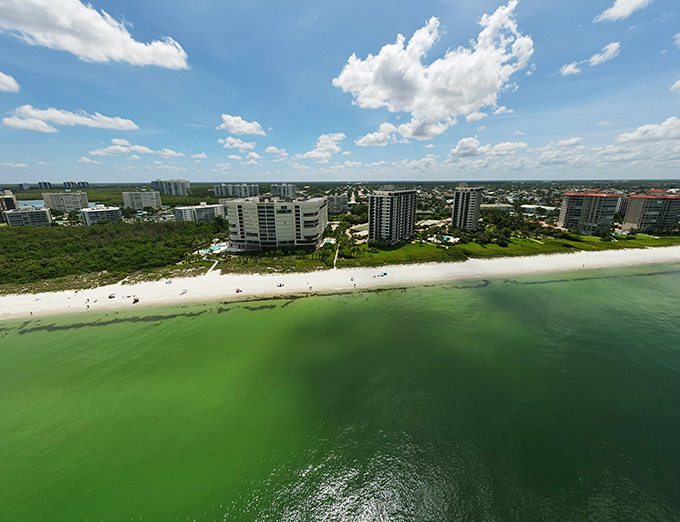 From above, the emerald waters and white sand create nature's perfect color palette. Even Pantone couldn't improve on this combination.