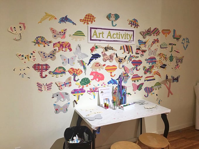 The art activity area transforms children's creativity into a colorful menagerie &ndash; where elephants, butterflies, and imagination run wild.