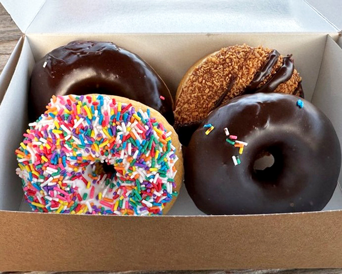 Four perfect specimens nestled in their cardboard cradle. Like choosing favorite children, impossible to pick just one from this delectable quartet.