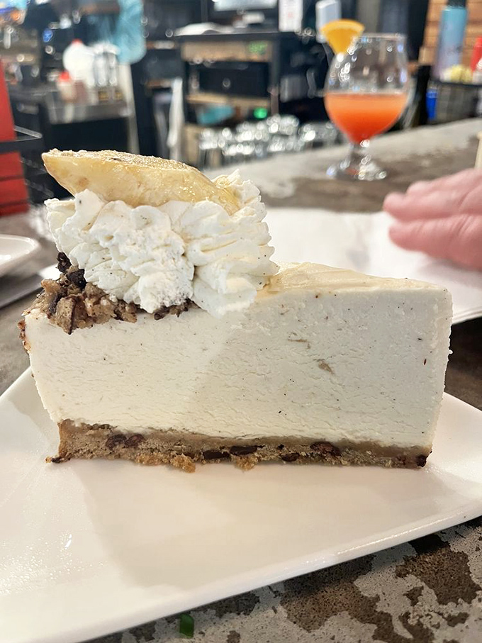 Banana cream pie so ethereal it deserves its own cloud classification. Weather forecast: 100% chance of bliss.
