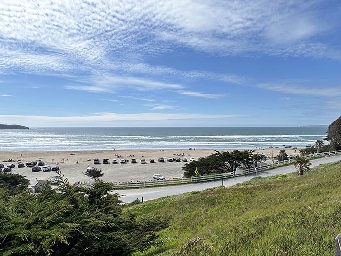 Five miles of sand where your footprints last about as long as your cell phone battery.