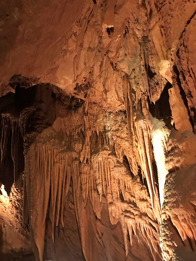 Mother Nature's drapery department on full display. These flowing stone curtains took thousands of years to perfect.