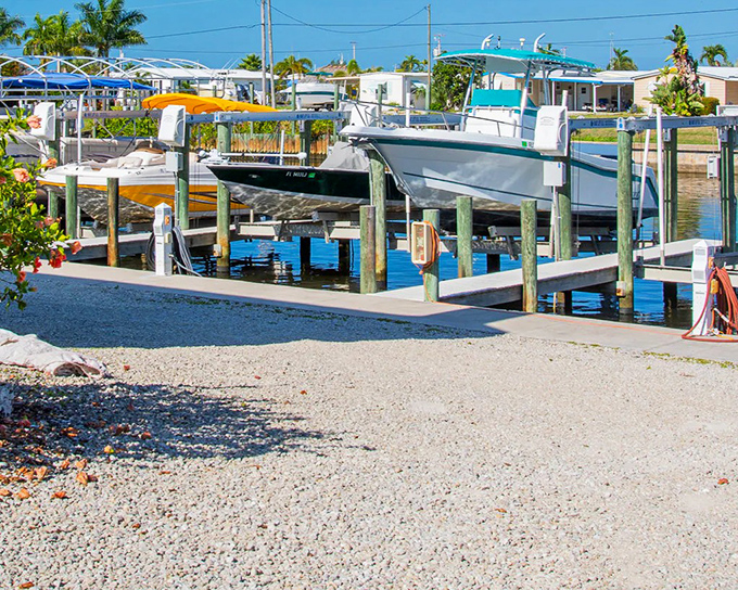 Boat lifts and clear waters &ndash; the boating infrastructure here isn't just functional, it's a lifestyle statement for residents who measure wealth in fishing hours.