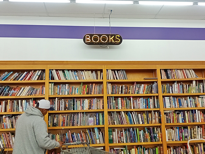 The book section: a literary time capsule where dog-eared paperbacks and forgotten bestsellers find new readers to enchant.