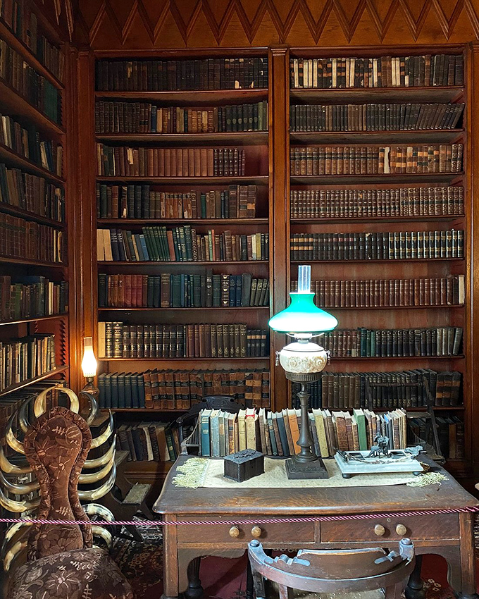 More than just decoration, these carefully preserved books represent the intellectual life of a family who valued knowledge long before you could ask the internet anything.