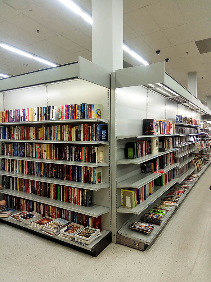 Literary treasures await the patient hunter. This book section has probably reunited more readers with long-lost childhood favorites than a high school reunion.