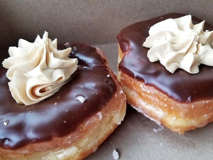 Boston cream donuts with that perfect chocolate-to-cream ratio. Two bites in and you'll be speaking with a Massachusetts accent.