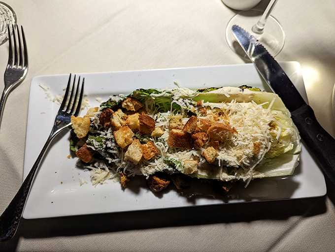 A proper Caesar salad should make you forget all other salads exist. This one, with its perfect crouton-to-romaine ratio, does exactly that.