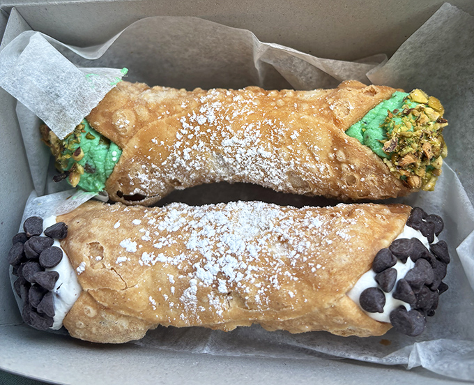 These cannoli aren't just desserts, they're edible art&mdash;crisp shells filled with sweetened ricotta and chocolate chips that would make any nonna proud.