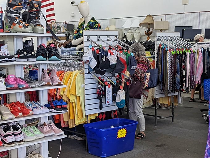 The accessories section: where savvy shoppers know the difference between "previously owned" and "perfectly broken in." Fashion archaeology at its finest.