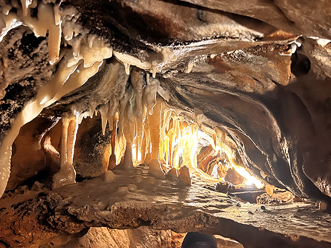 Light plays across mineral-rich walls, creating a natural light show that rivals any man-made spectacle in Las Vegas.