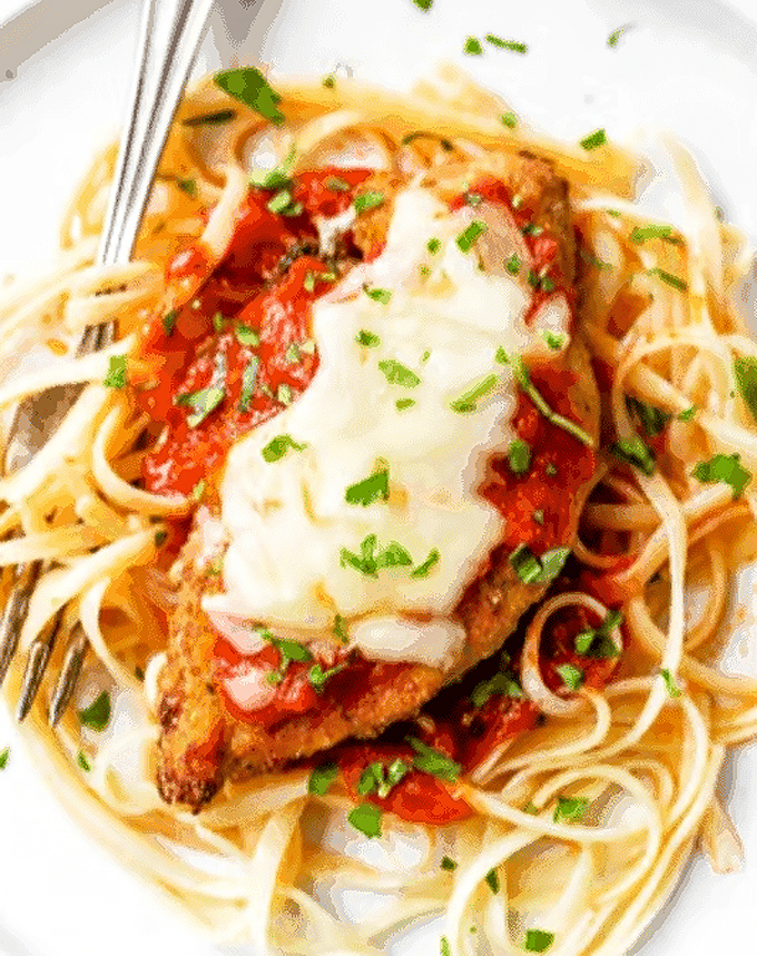 When chicken parmesan looks this good over pasta, you start questioning every Italian restaurant you've ever visited.