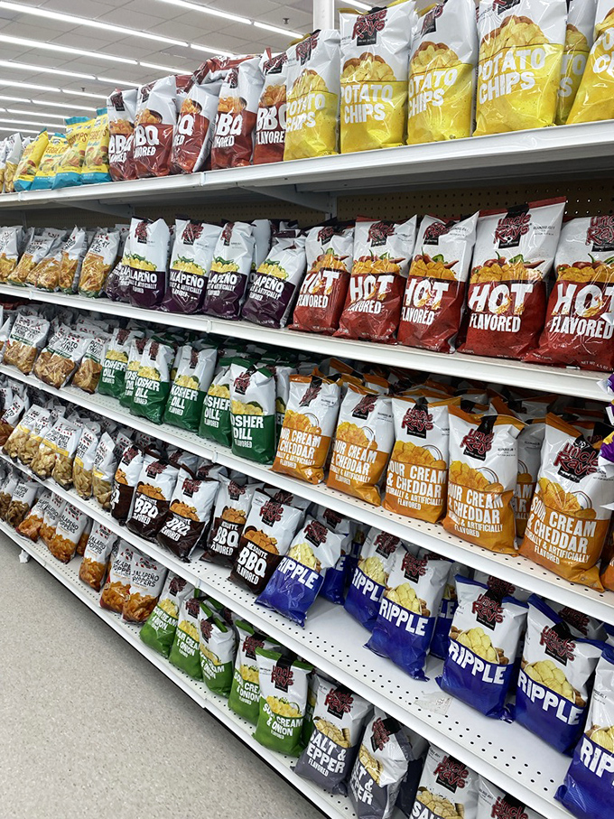 Chip paradise! Every flavor imaginable lined up like soldiers ready to march straight into your pantry and then your heart.