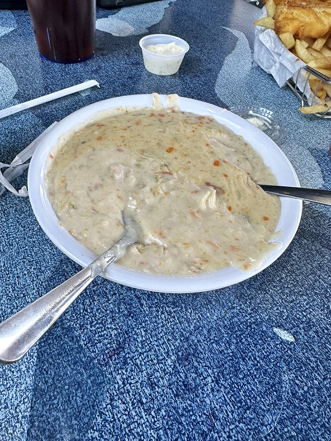 Clam chowder so creamy it should come with a warning label. This isn't soup—it's a warm, comforting hug in a bowl.