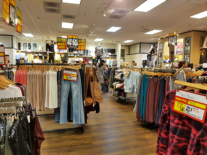 Racks upon racks of discounted treasures await, with those telltale yellow clearance tags beckoning like old friends saying "over here!"