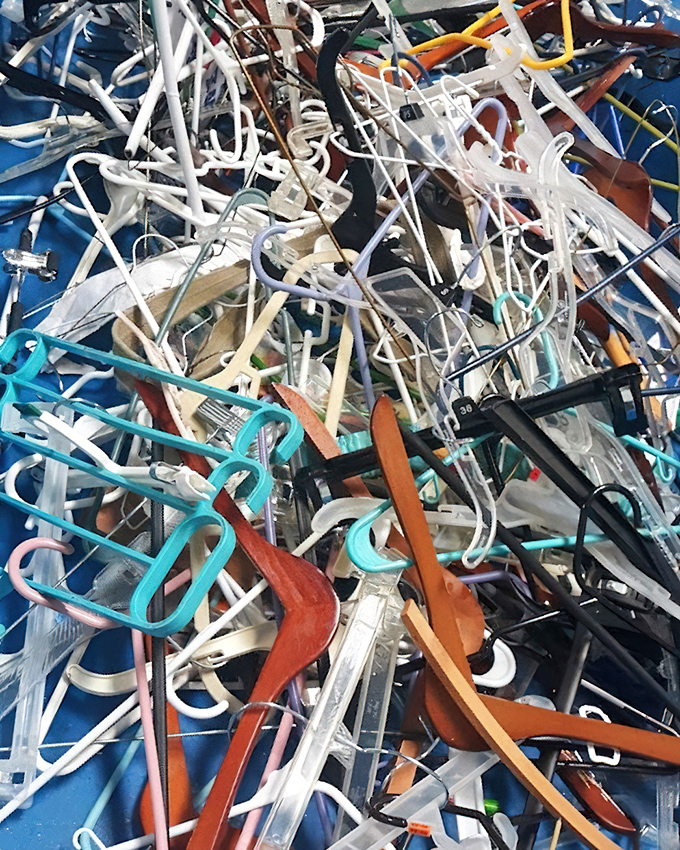 Hanger heaven or plastic spaghetti? This colorful tangle might contain the perfect tool for organizing your newly discovered wardrobe gems.