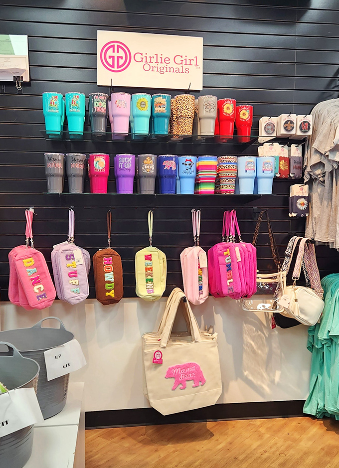 Colorful tumblers and pouches that practically scream "road trip companion!" Mama Bear totes for the win – because who doesn't need another bag?