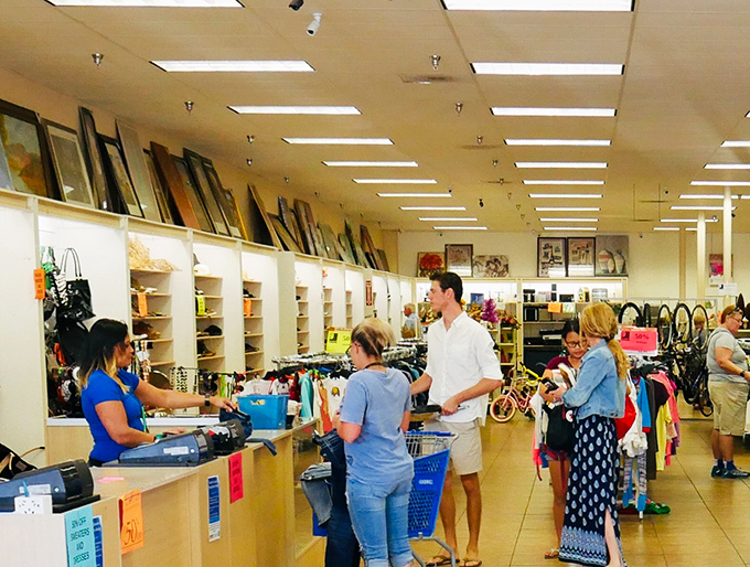 The checkout area buzzes with triumphant treasure hunters. That moment when someone asks, "You only paid WHAT for that?!"
