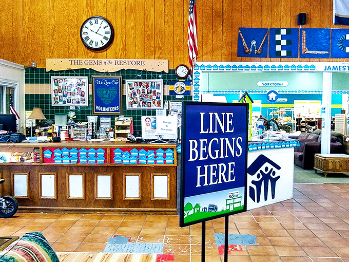"The Gems of the ReStore" wall celebrates volunteer heroes. These are the treasure-sorting wizards who make the magic happen daily.