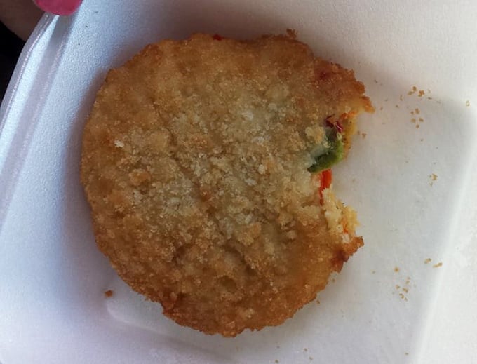 That golden crab cake proves good things really do come in perfectly round packages.