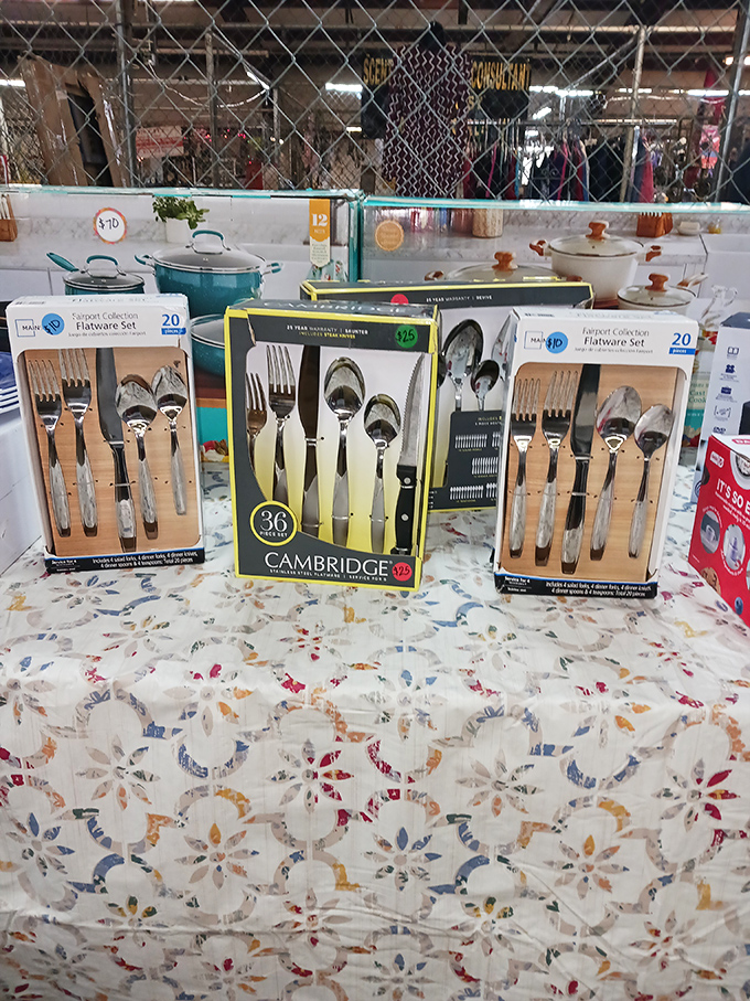 New-in-box flatware sets prove not everything at the flea market has a previous life&mdash;sometimes it's just about scoring a practical bargain without the retail markup.