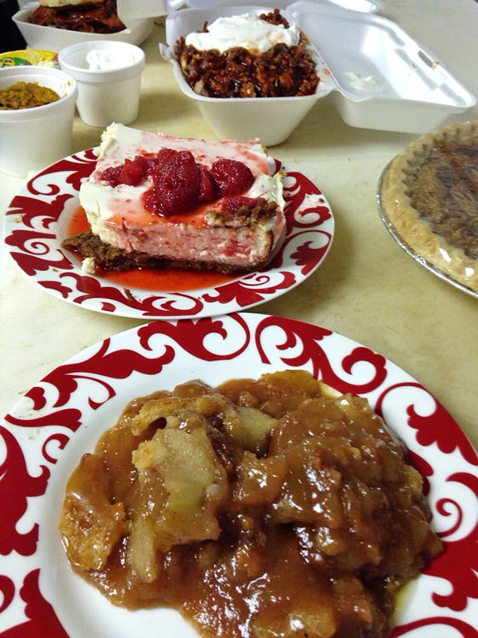 Dessert spread that would make your grandma proud. That strawberry cake is blushing because it knows how good it is.