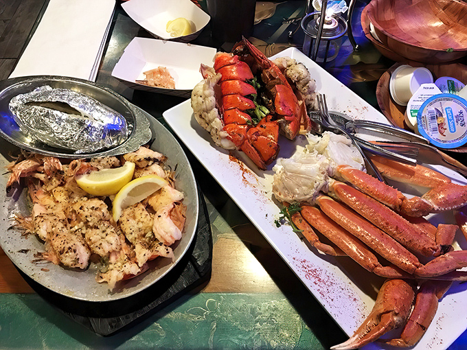 When the seafood platter arrives, conversation stops and photography begins &ndash; lobster, crab legs, and shrimp stealing the spotlight.