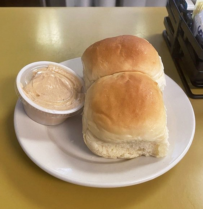 Fresh dinner rolls that would make any bread basket proud. Paired with their homemade spread, they're the opening act that threatens to steal the whole show.