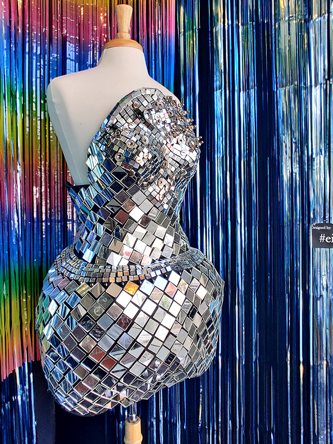 Studio 54 called&mdash;they want their dress back. This mirror-tiled masterpiece transforms any wearer into a walking disco ball.