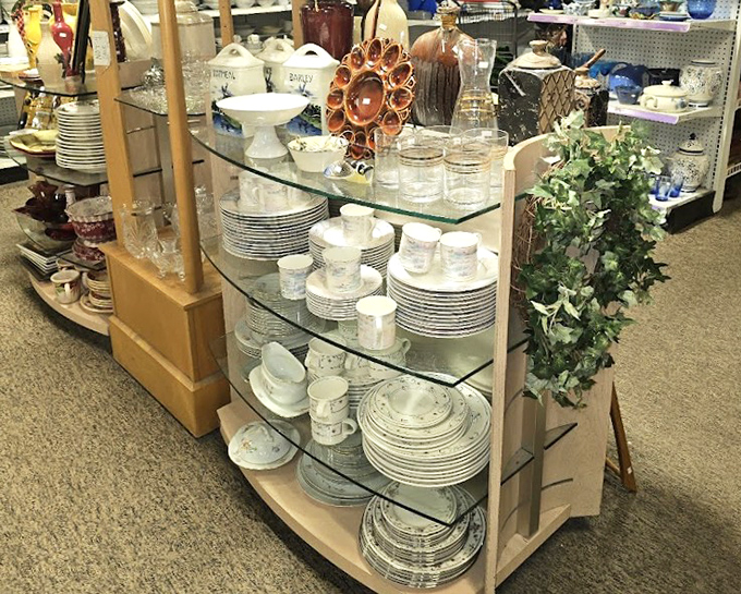 Crystal, china, and porcelain displayed like the royal collection. Find the missing pieces to grandma's set or start a mismatched collection that screams "intentionally eclectic."