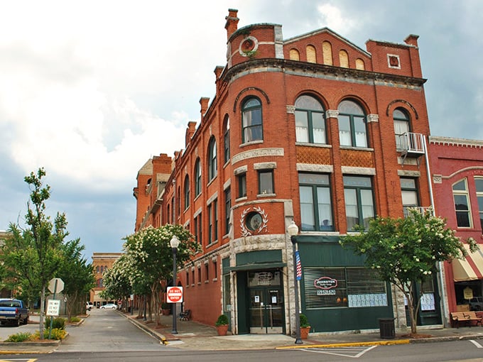 Red brick buildings with character to spare &ndash; downtown Americus showcases preservation done right. That corner building is architectural eye candy!
