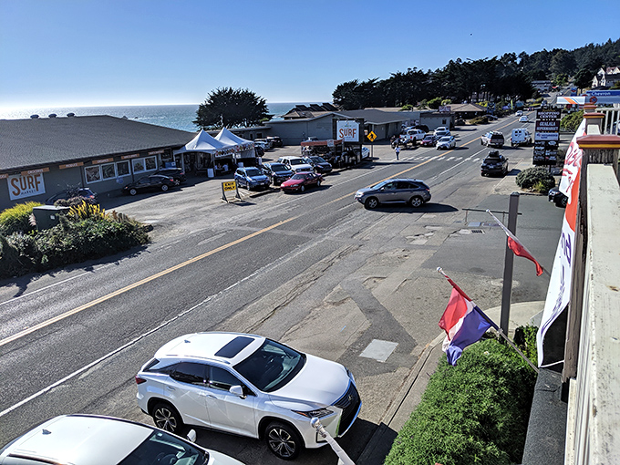 Downtown Gualala &ndash; where you can see the ocean from the post office and nobody's in a hurry to get anywhere, including the future.