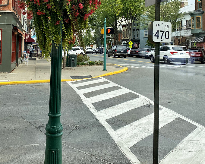 The heart of downtown features buildings in a rainbow of colors, proving affordable living doesn't have to be beige.