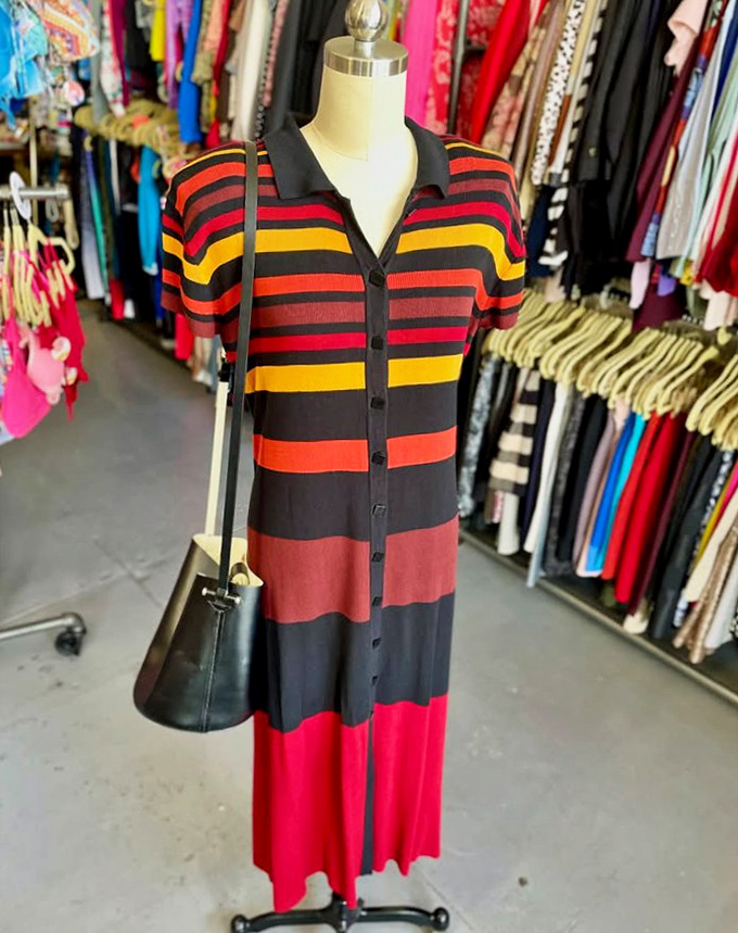 This striped button-down dress isn't playing around—it's ready to make you look like you have a summer home in the Hamptons.