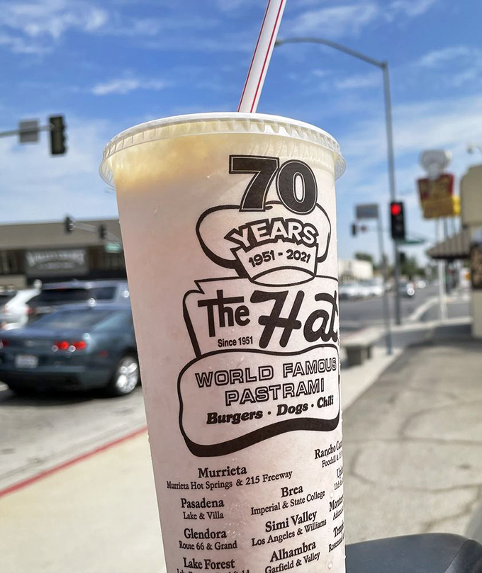 That 70th anniversary cup isn't just holding a beverage&mdash;it's containing seven decades of California food history in convenient sippable form.